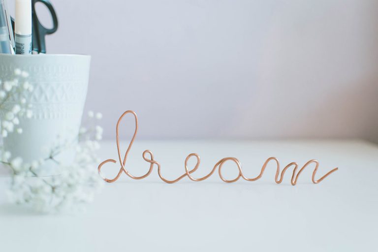 DIY Metallic Wire Sign