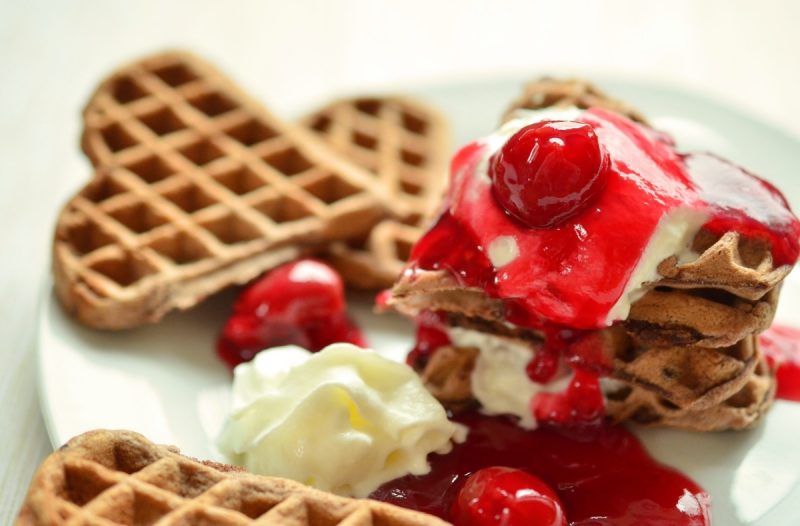 Cherry Cheesecake Waffles Recipe