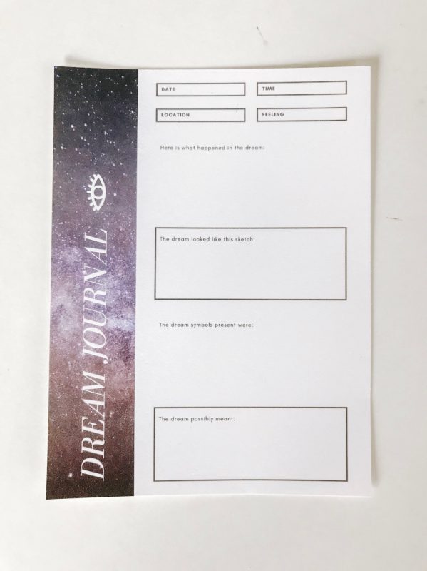 Free Dream Journal Printable