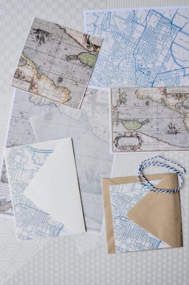 DIY Map Stationery Set