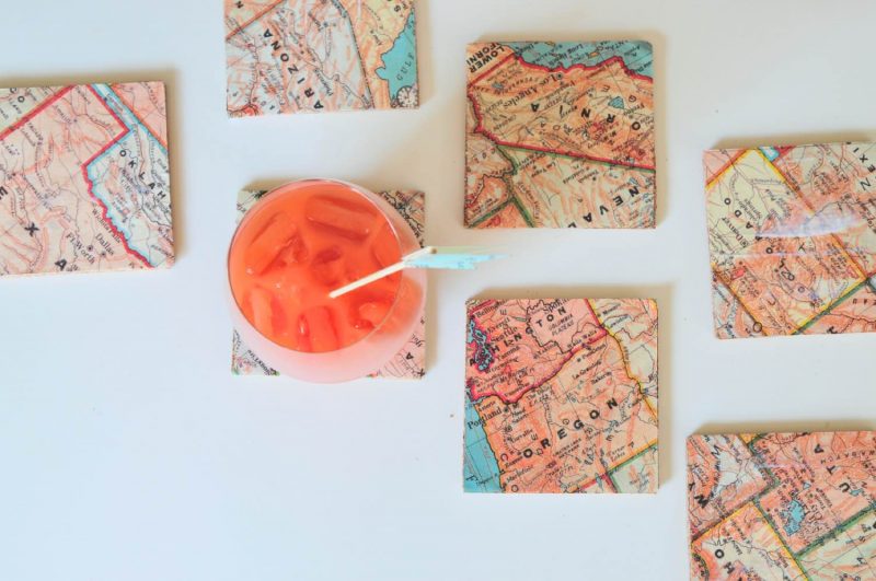 DIY Map Coasters