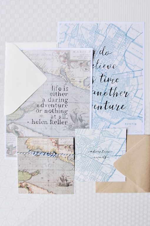 DIY Map Stationery Set