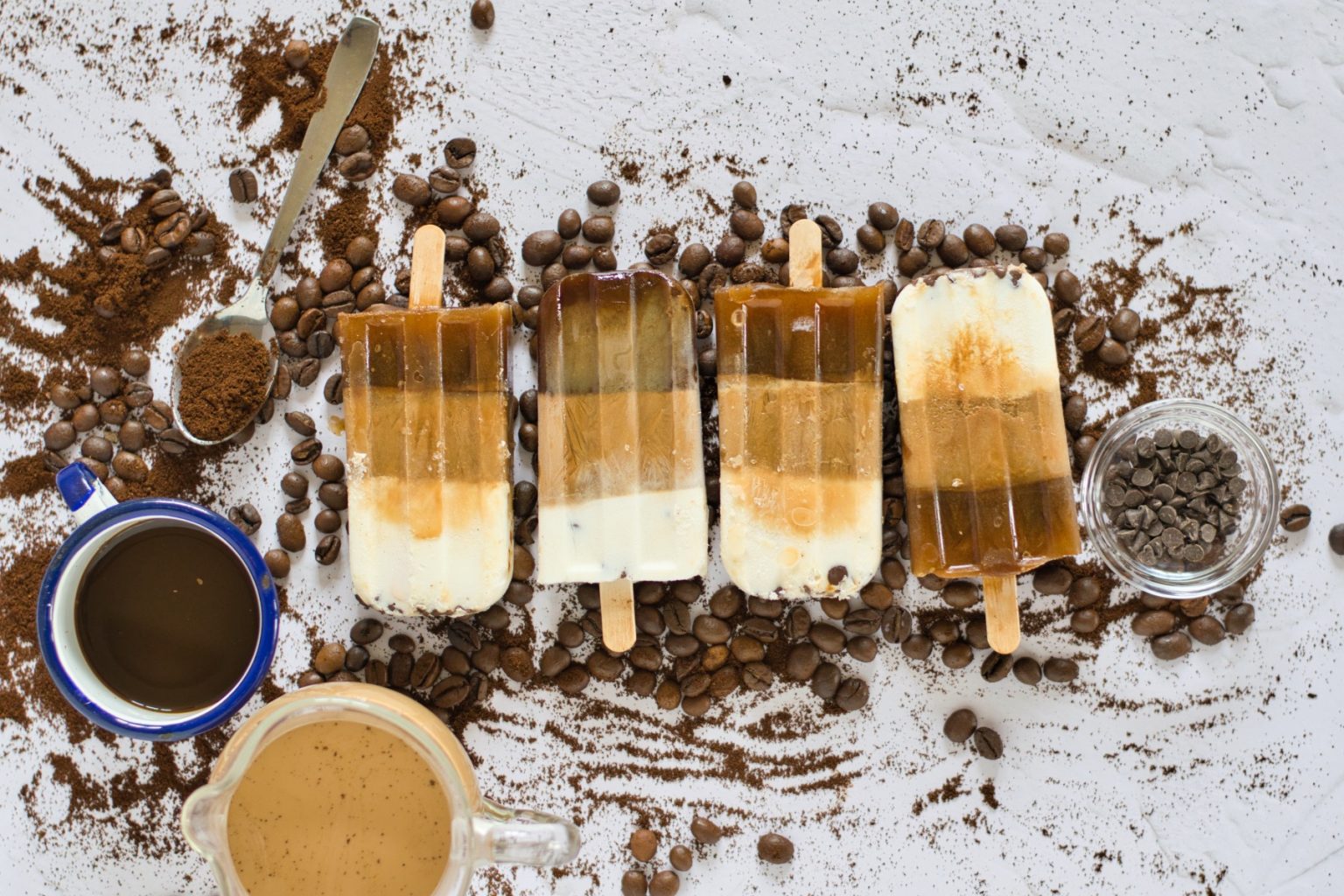 Layered Iced Coffee Popsicles Recipe