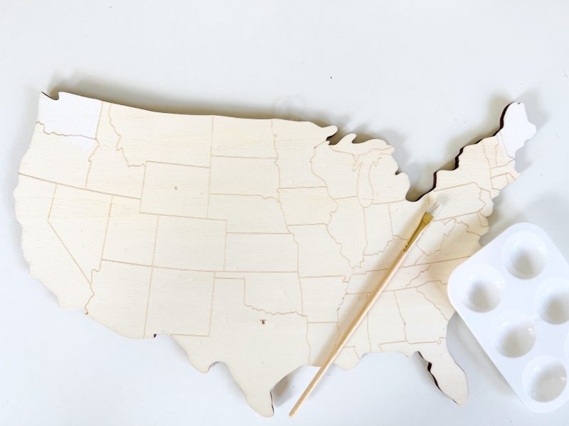 DIY United States Map Painting with Hearts