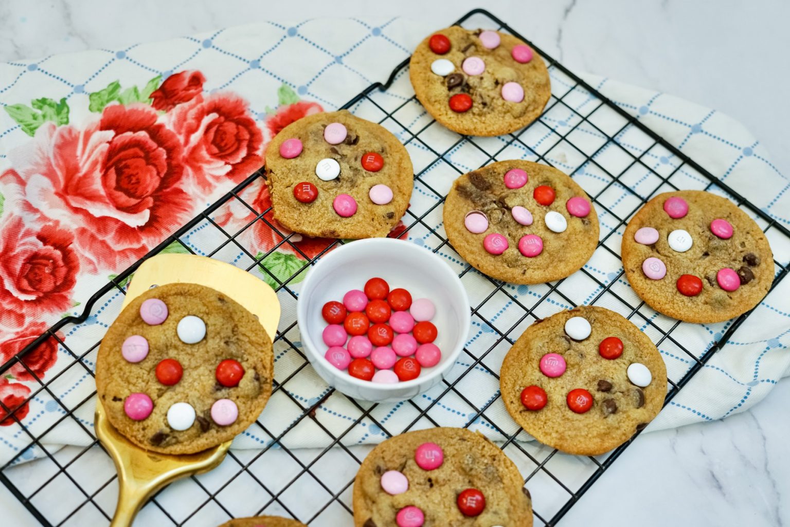 Valentine M&M Chocolate Chip Cookies Recipe