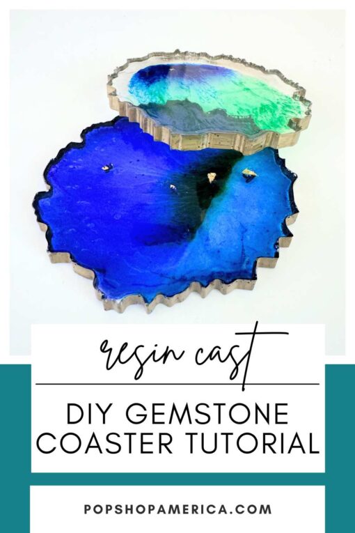 DIY Resin Cast Gemstone Coasters