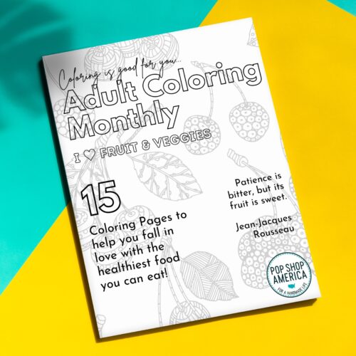 Fruits & Veggies Adult Coloring Book