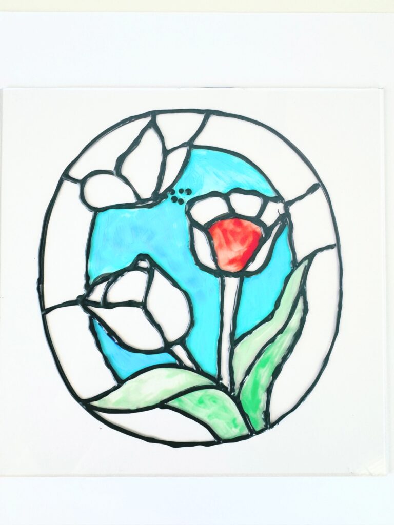 DIY Faux Stained Glass Window with Mod Podge and Plaid Gallery Glass