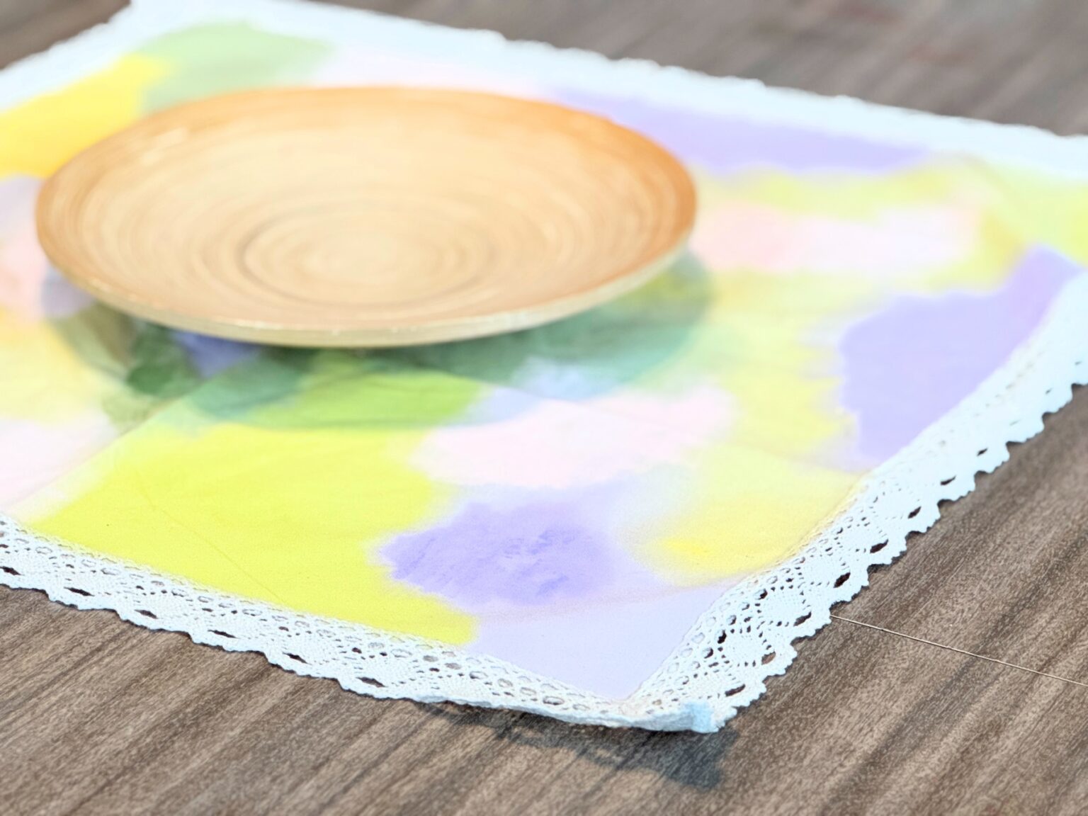 DIY Watercolor Tablecloths with Acrylic Paint